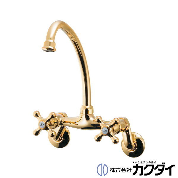 【楽天市場】カクダイ KAKUDAI【126-007-AG】2ハンドル混合栓 アンティークゴールド：施主のミカタ