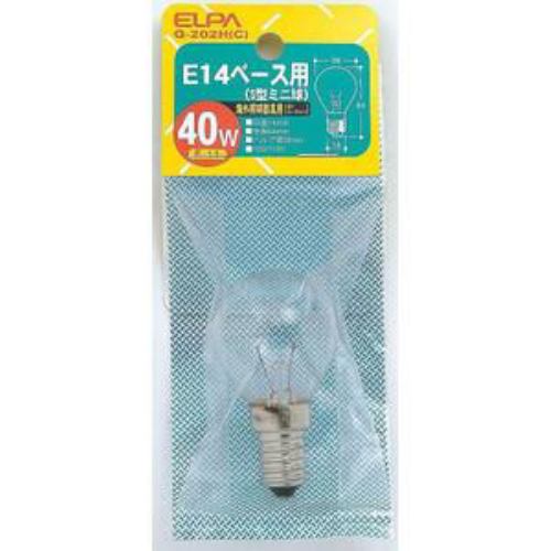 【楽天市場】ELPA G-202H(C) S形ミニ球 40W E14 クリア：イーウェルネス楽天市場店