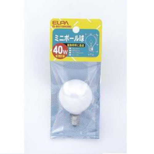 【楽天市場】ELPA G-8010H(W) ミニボール球 40W E12 G40 ホワイト：イーウェルネス楽天市場店