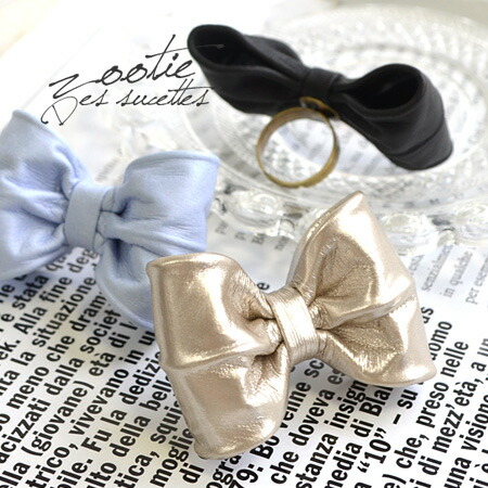 【楽天市場】大きめリボンを指先に♪かっちりハードで立体的なりぼんモチーフが楽しめます！ リング レディース アクセサリー 指輪 12号 合皮 ...