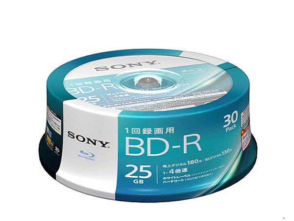 【楽天市場】SONY ソニーBD-R 25GB 4倍速 30枚 スピンドル 30BNR1VJPP4(2432944)送料無料：e-zoa 楽天 ...