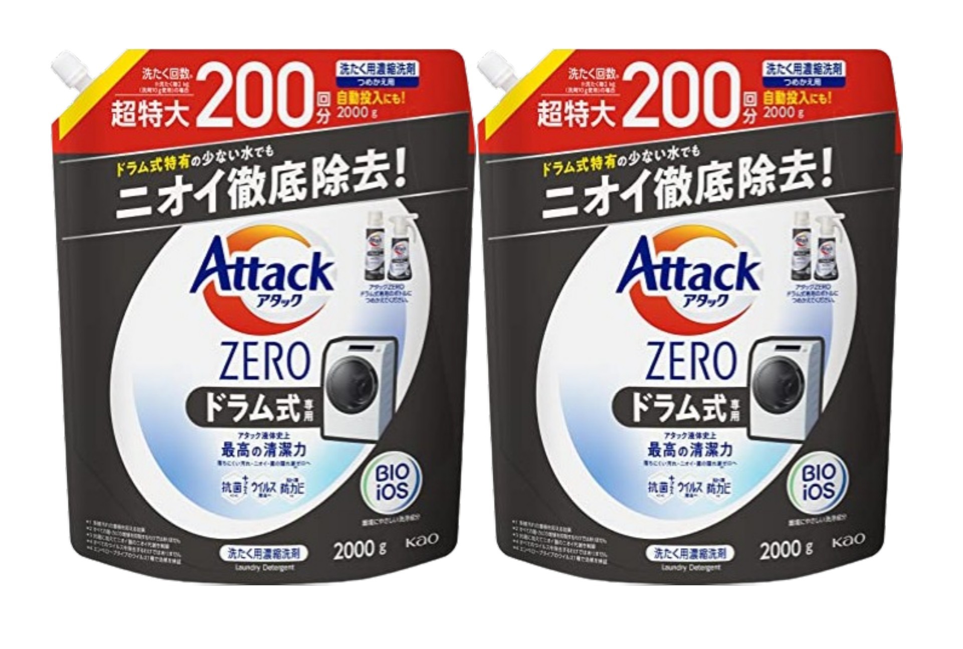 【楽天市場】アタックZERO ドラム式専用 詰め替え2000g 2個セット 福岡第一倉庫：トレンドオフィス 楽天市場店