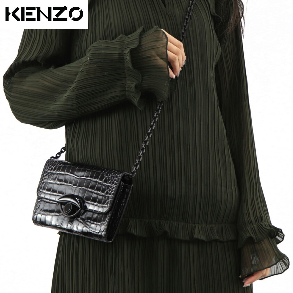 【楽天市場】ケンゾー KENZO バッグ ショルダーバッグ レディース ブラック レザー チェーンショルダー ブラックチェーン 目 アイ 2way 財布 FB52PA7224ML：LE CHIEN