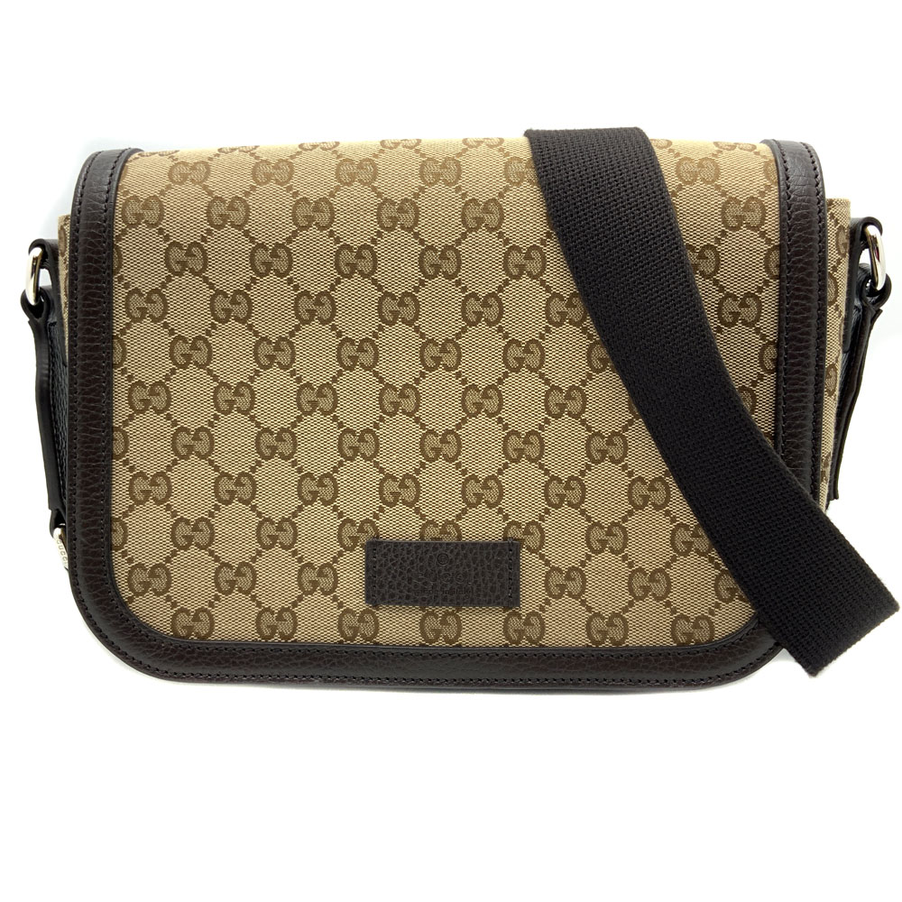 【楽天市場】【中古】GUCCI（グッチ）449172 GGキャンバス ショルダーバッグ 斜め掛け ベージュ系 ブラウン系 アウトレット メンズ ...