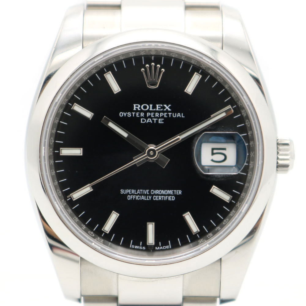 【楽天市場】ROLEX（ロレックス） 115200 オイスターパーペチュアルデイト 黒文字盤 ランダム番 2018年ギャラ 並行 ボーイズ 腕 ...