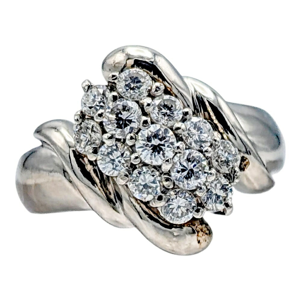 【楽天市場】【中古】Pt900 ダイヤモンドリング 約9.2g 0.73ct 約8.5号 デザインリング プラチナ ダイヤモンド レディース ジュエリー 【USED-B】：質屋かんてい局EC店