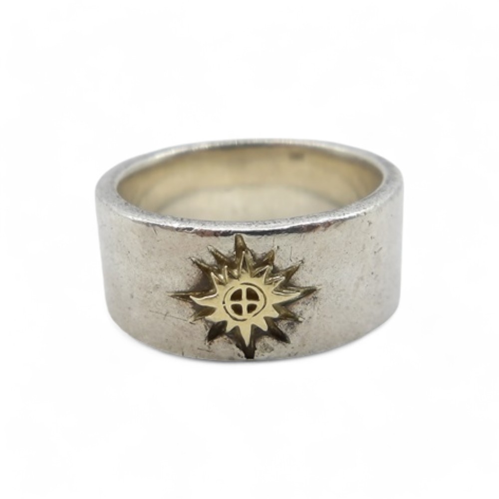 【楽天市場】REDMAN. SYMBOL RING SILVER925/K18 サイズ13号 レッドマン シンボルリング 平打ち シルバー ...