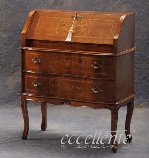 【楽天市場】TV-023NO イタリア製 ライティングビューロー ウォールナット：ヨーロッパ輸入家具エクセレンテ