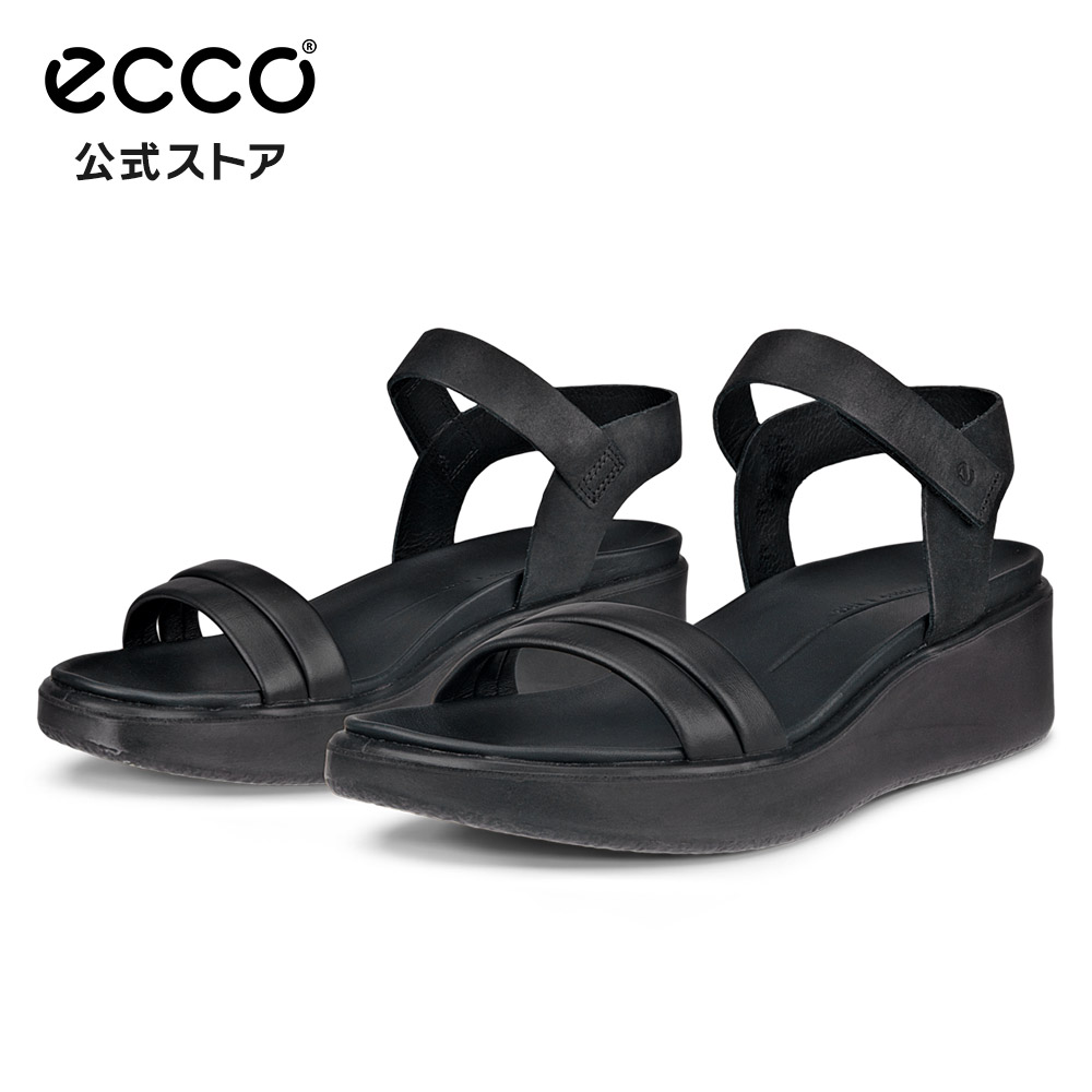 【楽天市場】[ECCO公式] ウィメンズ 本革 ウェッジ サンダル フロート エルエックスウェッジソール ストラップ 本革 通勤 通学 黒 ...