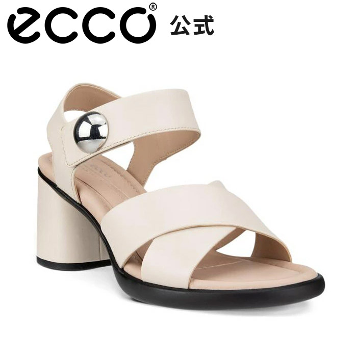 【楽天市場】大感謝祭 P20倍【ECCO 公式】 ECCO Sculp LX55 Womens Cr Open LEA サンダル LIMESTONE ベージュ 35mm 太ヒール 婦人靴 ...