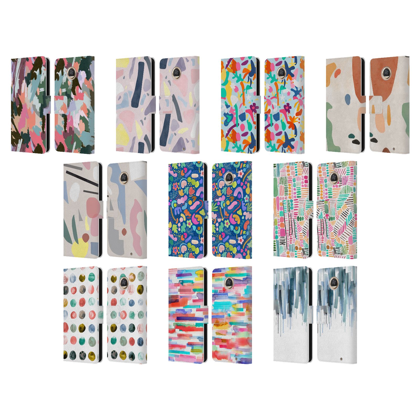 【楽天市場】公式ライセンス Ninola カラフル・アブストラクト レザー手帳型ウォレットタイプケース Motorola 電話 スマホケース ...