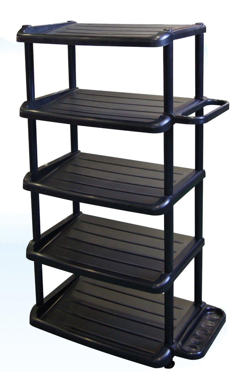 【楽天市場】和泉化成 シューズラック5段 組立式 ダブル ブラック (58.3×31×高90.3cm) 3102BK：ECJOY！楽天市場店