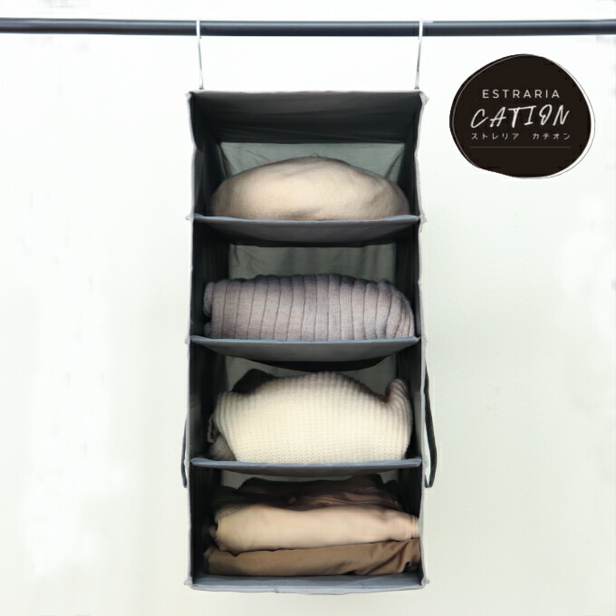 【楽天市場】ストレリアカチオン クローゼットシリーズ ハンギングラック4段 グレー ESTC-HGR4-GY 東洋ケース ／ ESTRARIA ...