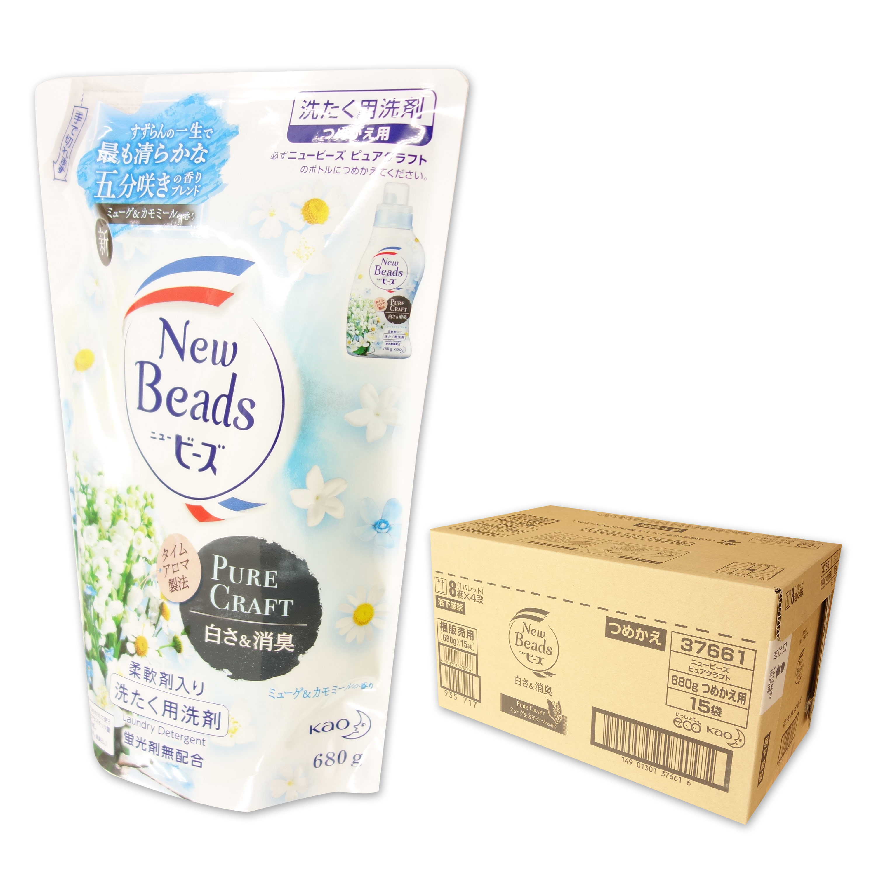 【楽天市場】ニュービーズ ピュアクラフト ミューゲ＆カモミールの香り つめかえ用 680g × 15パック 【花王 kao】【42133 ...