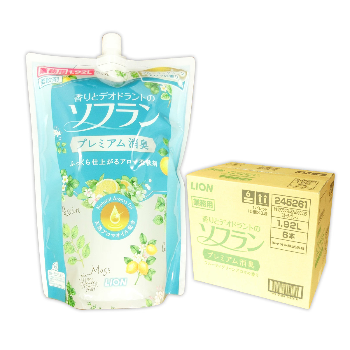 【楽天市場】ソフラン プレミアム消臭 フルーティグリーンアロマ 1.92L × 6パック 【ライオン LION ゆう100サイズ 佐川140サイズ】【245261】：エコ肥料店