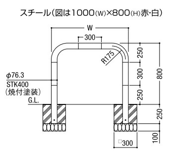 【楽天市場】LIXIL スペースガード(スチール) U76型 固定式 LNU31 色:赤･白 KSK：環境生活