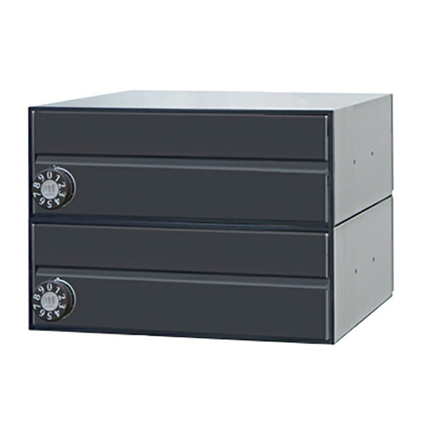 【楽天市場】田島メタルワーク マンション アパート 集合住宅用郵便ポスト MX-91-28FF-2-B 2戸用 myナンバー錠 ブラック：環境生活