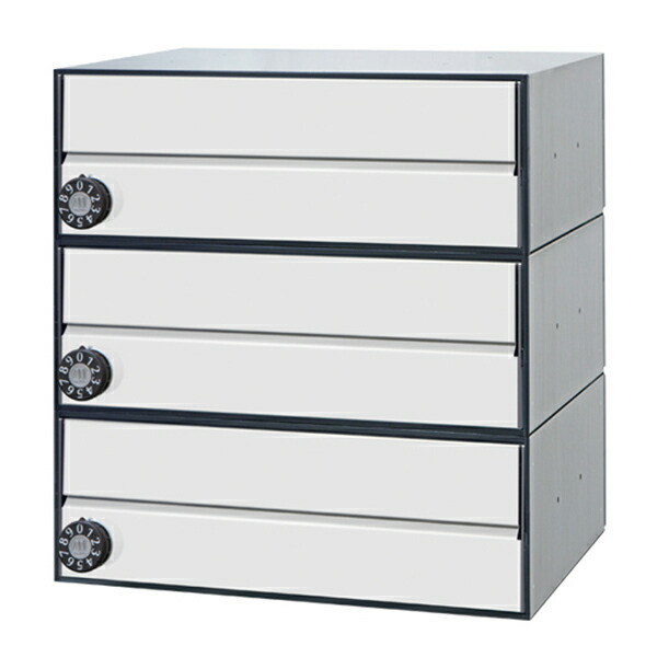 【楽天市場】田島メタルワーク マンション アパート 集合住宅用郵便ポスト MX-92-36FF-3-W 3戸用 myナンバー錠 ホワイト：環境生活