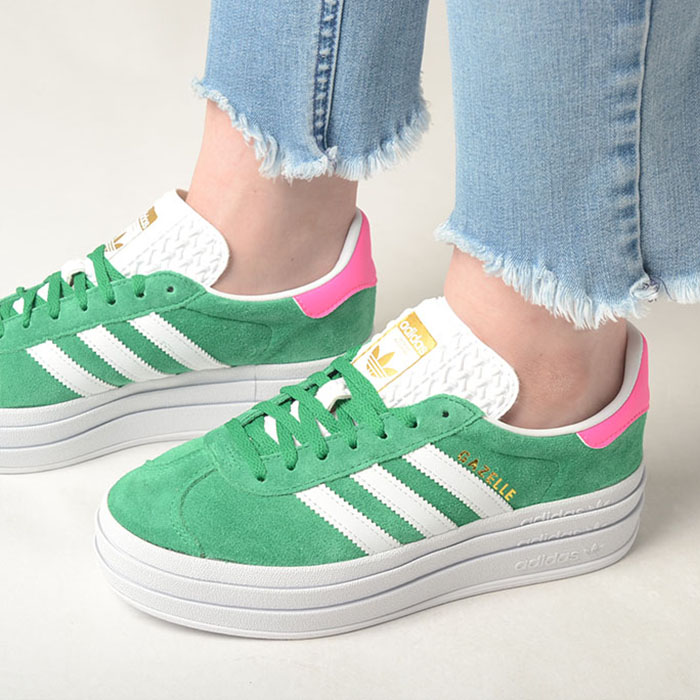 【楽天市場】adidas GAZELLE BOLD W アディダス ガゼル ボールド レディース スニーカー グリーンホワイト ig3136 ...