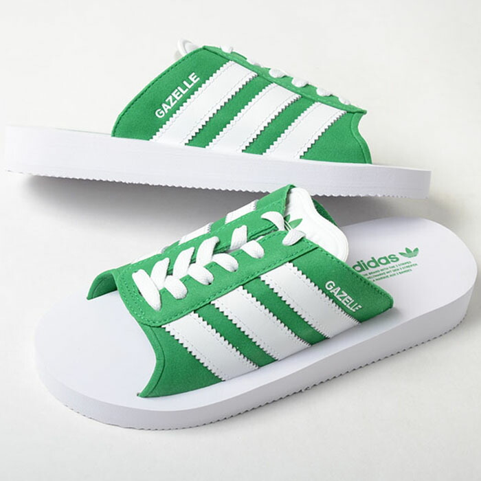【楽天市場】adidas GAZELLE BEACH W アディダス ガゼル ビーチ レディース サンダル グリーンホワイト jq7426 ...