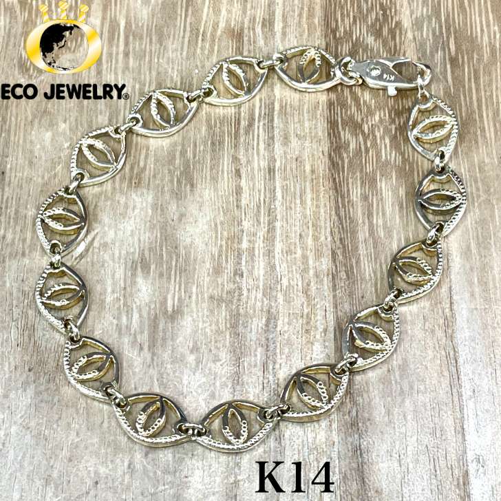 【楽天市場】お洒落・ヴィンテージ！K14 14K 14金 デザイン ブレスレット 11.17g M1484 ジュエリー アクセサリー プレゼント 誕生日 記念日 贈り物 ご褒美 おすすめ 人気 ...