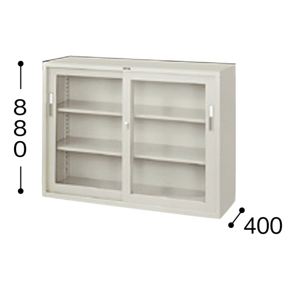 【楽天市場】書庫 引違い書庫 スチール戸 3号 幅1200×奥行き400×高さ880mm【HS43-AW】：エコノミーオフィス-オフィス家具