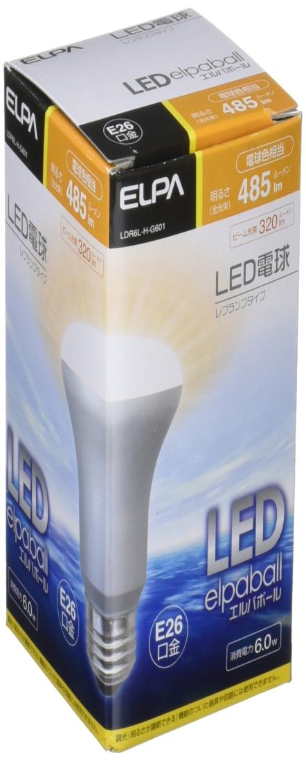 【楽天市場】エルパ (ELPA) LED電球レフ形 LED電球 照明 485lm 電球色相当 屋内用 LDR6L-H-G601：ECプライム