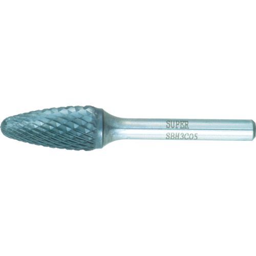 【楽天市場】【即納在庫品】「直送」スーパーツール SBH3C03 超硬バー 重切削用 ロー付タイプ 砲弾型 刃径：9．5mm 軸径：6．0mm ...