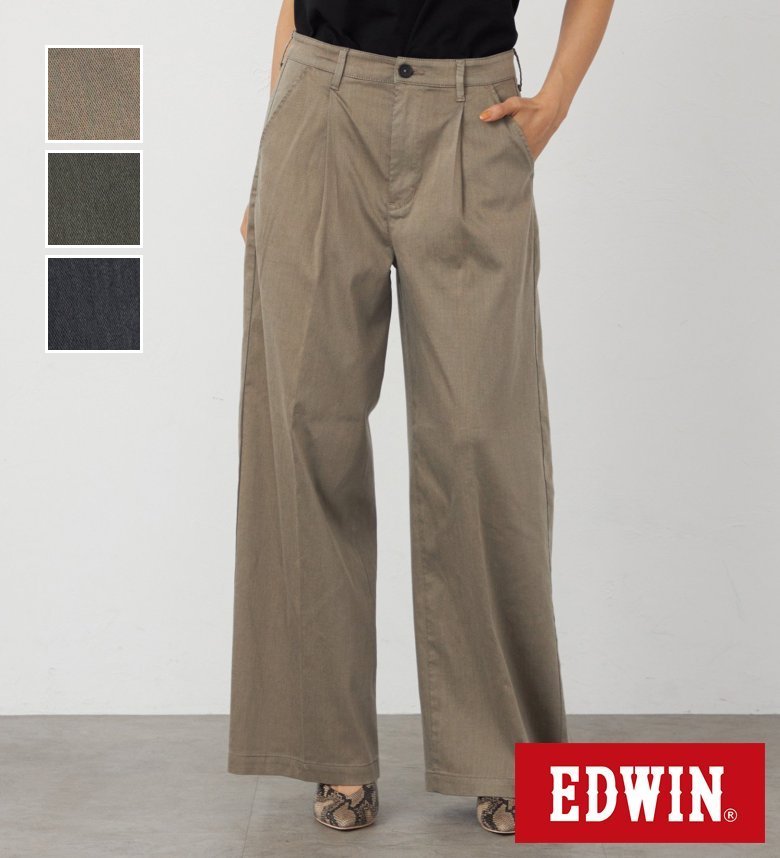 【楽天市場】【エドウイン公式】【WEB・直営店舗限定】EDWIN LADIES キレカジ ワイドスラックスパンツ【洗える・防シワ】 EDWIN エドウィン レディース：エドウインショップ（EDWIN）