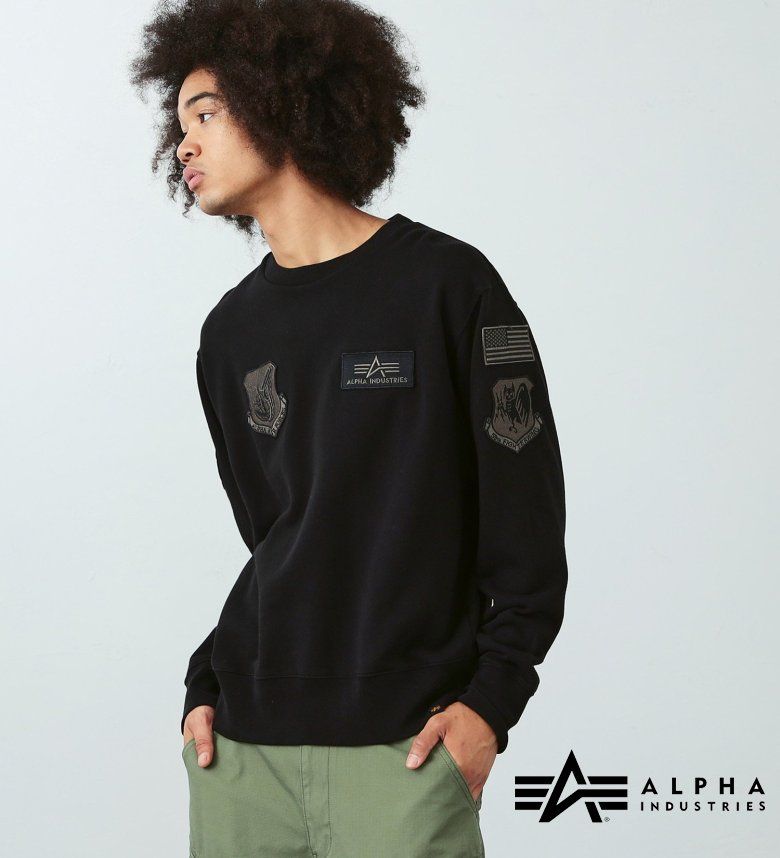 【楽天市場】【アルファ公式】パッチドクルーネックスウェット ALPHA INDUSTRIES：エドウインショップ（EDWIN）