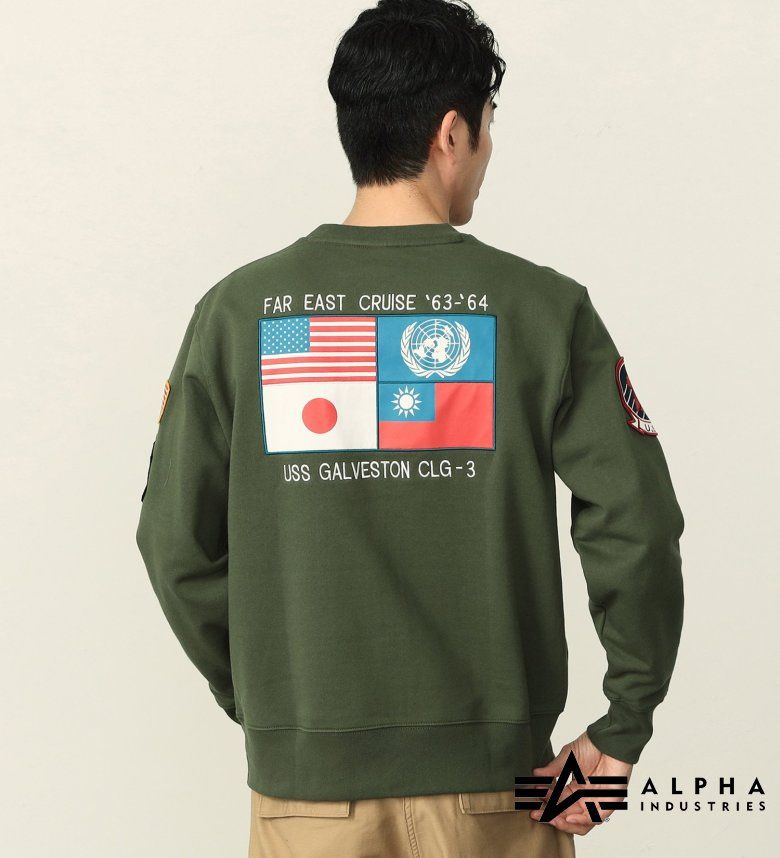 【楽天市場】【アルファ公式】【SALE★40％OFF】パッチドクルーネックスウェット ALPHA INDUSTRIES：エドウインショップ（EDWIN）