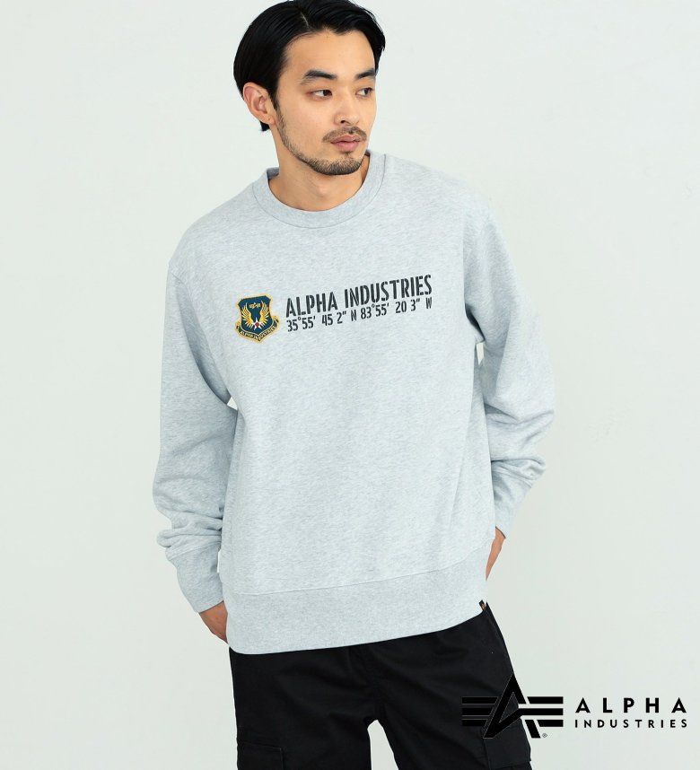 【楽天市場】【アルファ公式】【SALE★50％OFF】COORDINATE バックプリントクルーネックスウェット ALPHA INDUSTRIES：エドウインショップ（EDWIN）