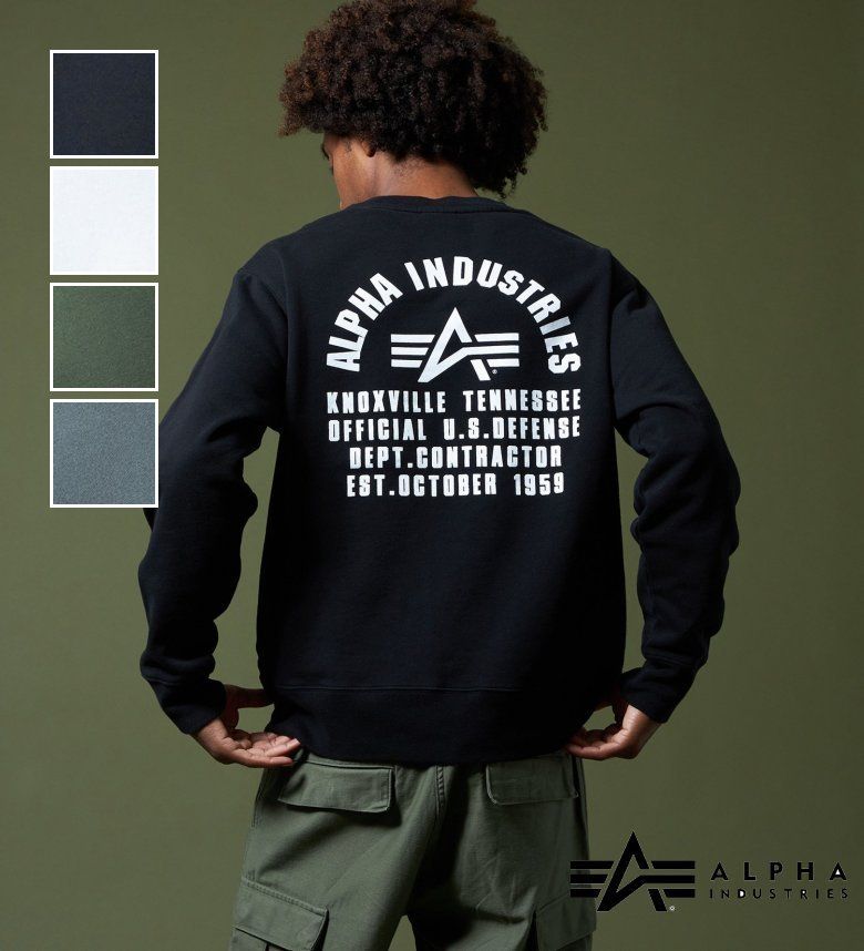 【楽天市場】【アルファ公式】【SALE★30％OFF】FAN SHAPESクルーネックスウェット ALPHA INDUSTRIES：エドウインショップ（EDWIN）