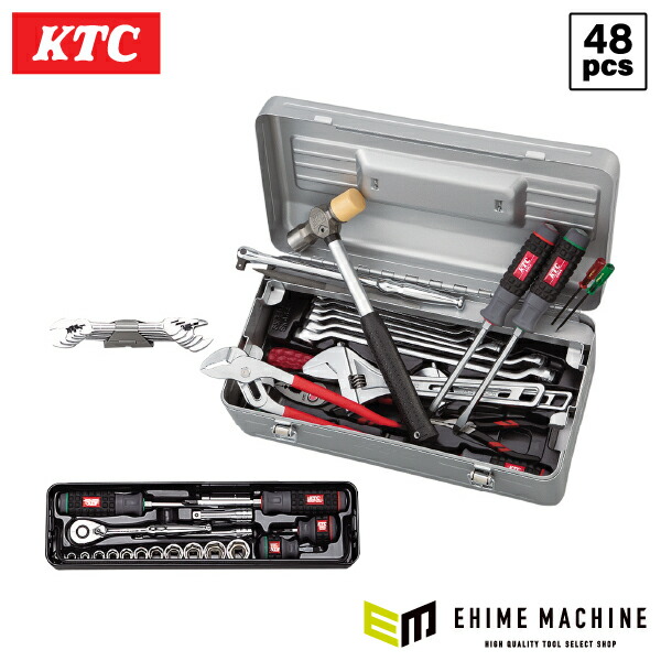 【楽天市場】KTC SK3482S 9.5sq.工具セット 片開きメタルケースタイプ 48点セット 京都機械工具 EK-3採用 BR390入組み工具セット：エヒメマシン 楽天市場店