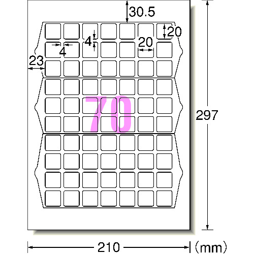 【楽天市場】3M エーワン[[TM上]] ラベルシール(プリンタ兼用)70面 四辺余白付 角丸正方形20枚 31555 スリーエム：エヒメ ...