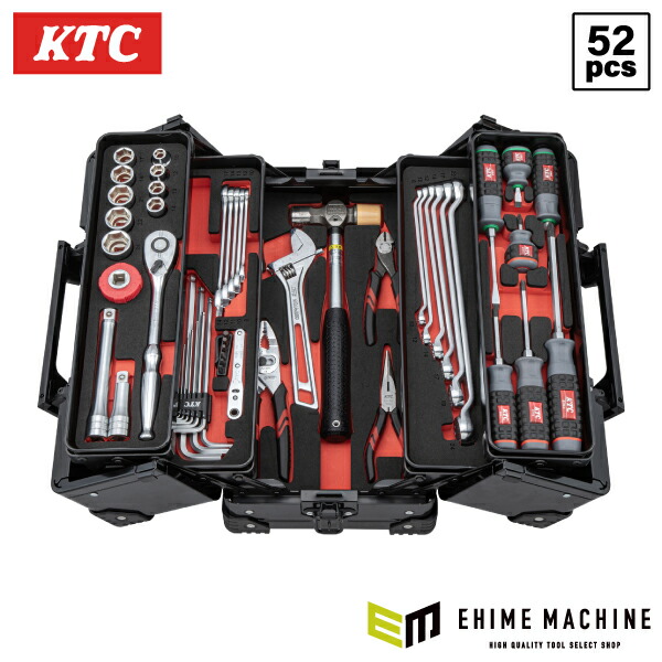 【楽天市場】【ワケあり特価品】 (状態B) KTC SK45225WZGBK 12.7sq. 工具セット 52点 京都機械工具 EK-10AGBK採用 大型車・重機・農機メンテナンス用 ...