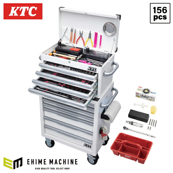 【楽天市場】[メーカー直送業者便] KTC SK95625EEWH 9.5sq. 6.3sq.12.7sq.工具セット 156点 京都機械工具 EKR-1004WH,EKW-1007WH採用 ...