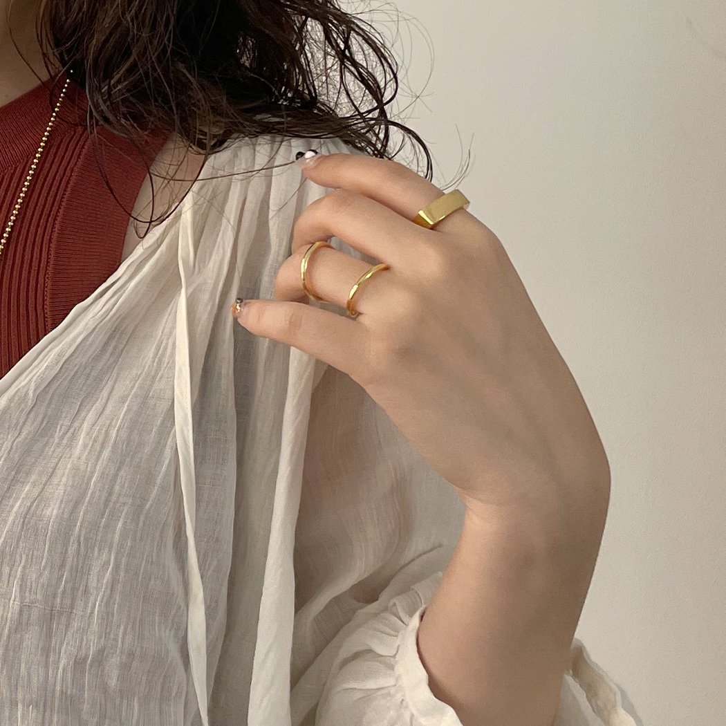 【楽天市場】BYOKA ビョーカ GR1502 G.BLOCK RING リング ゴールド プチギフト お祝い 買いまわり プレゼント レディース アクセサリー 人気 ボリューム 指輪 ...