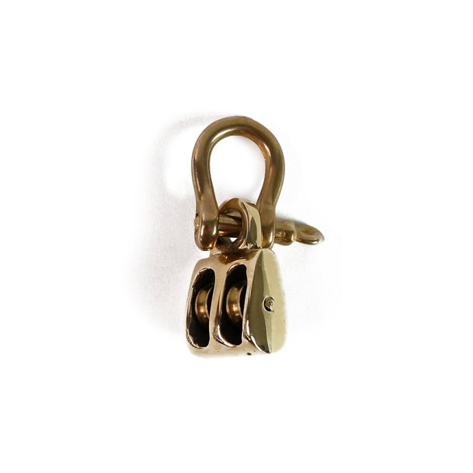 【楽天市場】Brass Pulley Key Holder Double ブラス プーリー キーホルダー ダブル ボウシャックル Bow ...