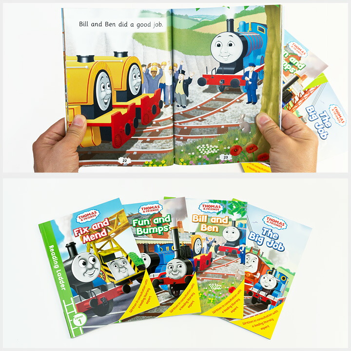 【楽天市場】英語 絵本 きかんしゃ トーマス THOMAS AND FRIENDS Reading Ladder Level1 4冊セット ...