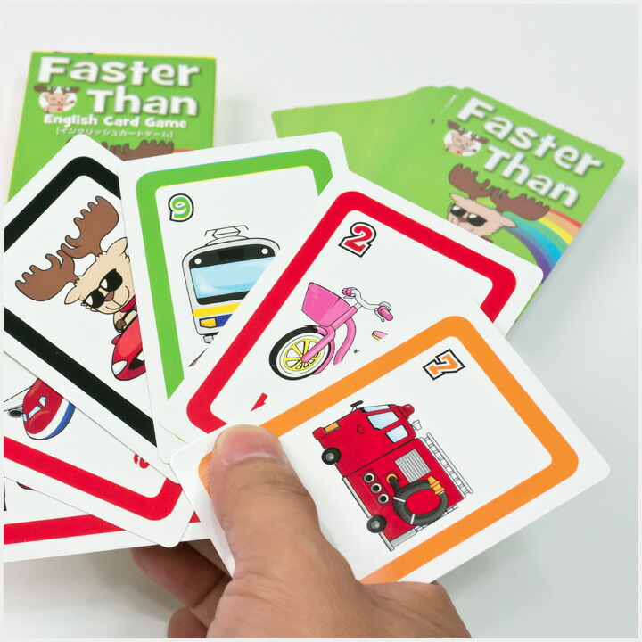 【楽天市場】英語教材 Faster Than English Card Game イングリッシュカードゲーム 【送料無料】 乗り物 子供 英語 ...