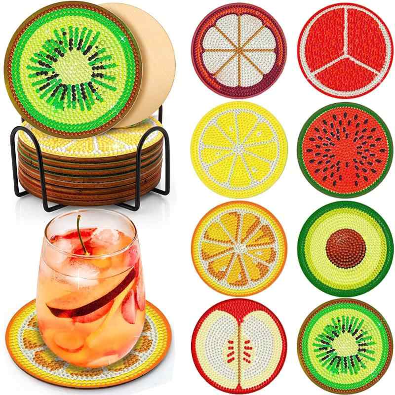 【楽天市場】Sitengle ダイヤモンドアート コースター キット8個入 ビーズアート ダイアモンドアート セット DIYダイヤモンドペインティング 5Dダイヤモンド塗装キット ホルダー付き ...