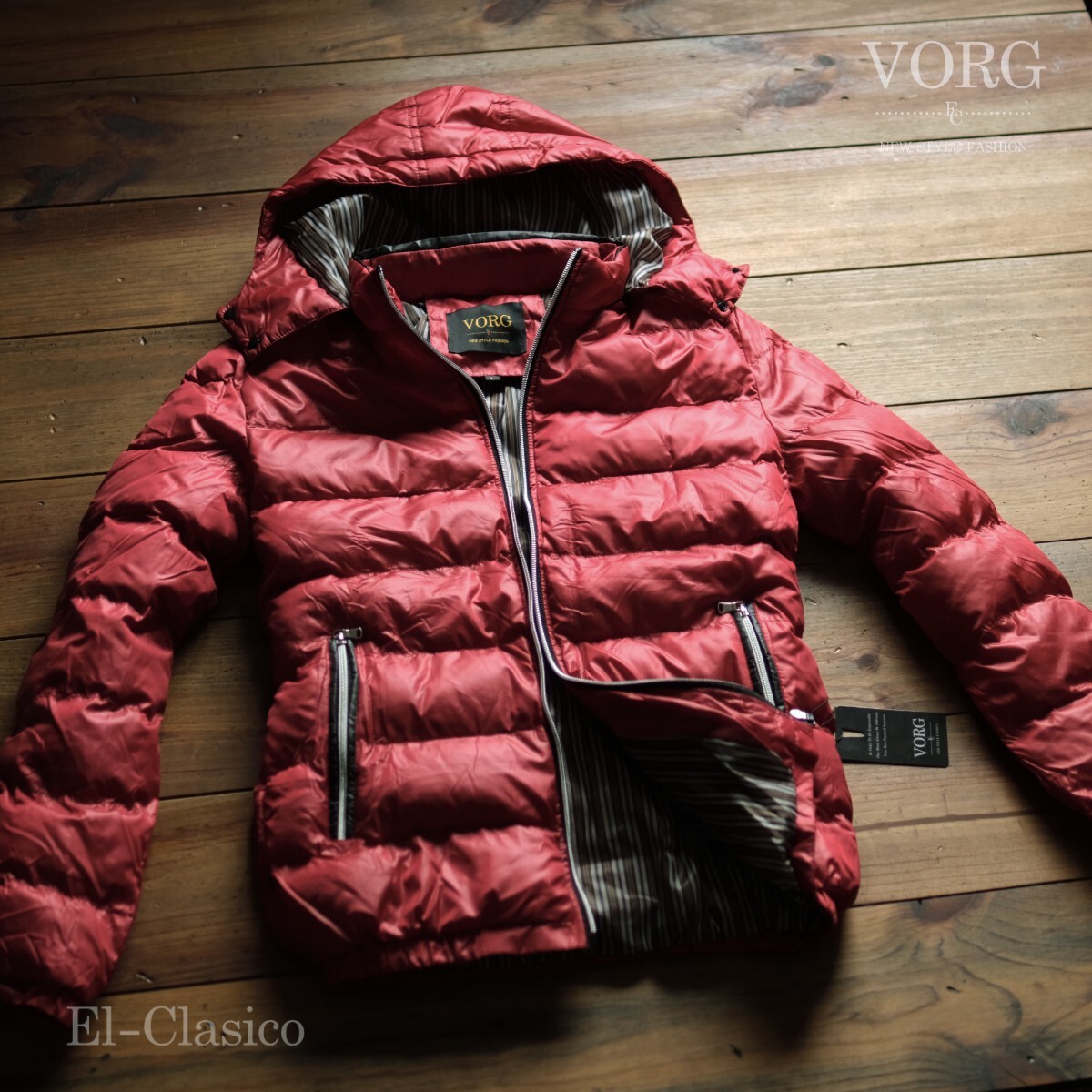 【楽天市場】新品*正規品*イタリア*VORG*ヴォーグ Ultra Light 中綿ジャケット ワイン 赤 フード取り外し可 軽量ダウン ...