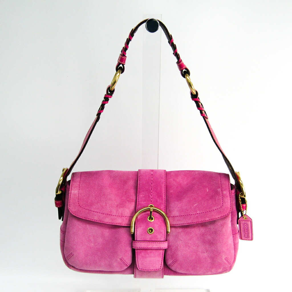 【楽天市場】コーチ(Coach) ソーホー 3659 レディース スエード,レザー ショルダーバッグ ピンク 【中古】：eLady