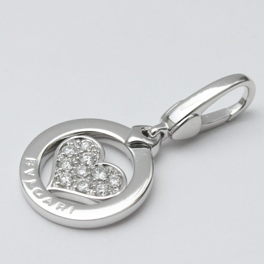 【楽天市場】ブルガリ (BVLGARI) トンド ハート ダイヤモンド チャーム K18 ホワイト ゴールド K18 WG ペンダント ...