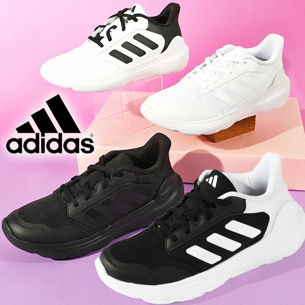 【楽天市場】送料無料 アディダス レディース スニーカー adidas Tensaur Run 3.0 J ローカット ホワイト 白 ブラック ...