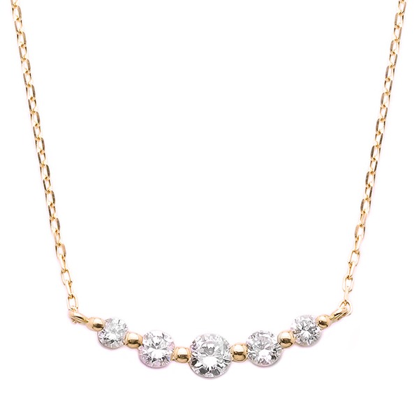 【楽天市場】ダイヤモンド ネックレス K18 ピンクゴールド 0.3ct 5粒 5ストーン ダイヤネックレス 0.3カラット ペンダント：ELMONO（家具 ラグ カーペット）