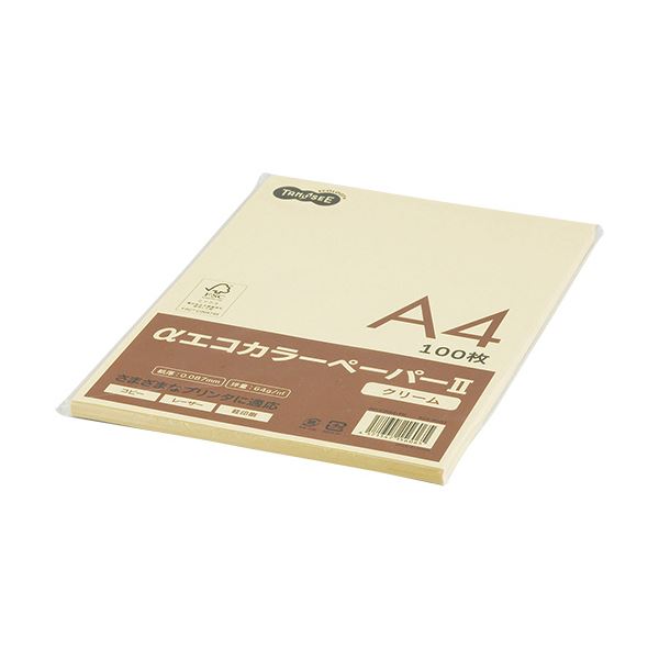 【楽天市場】(まとめ) TANOSEE αエコカラーペーパーII A4 クリーム 少枚数パック 1冊（100枚） 【×30セット】：ELMONO（家具 ラグ カーペット）