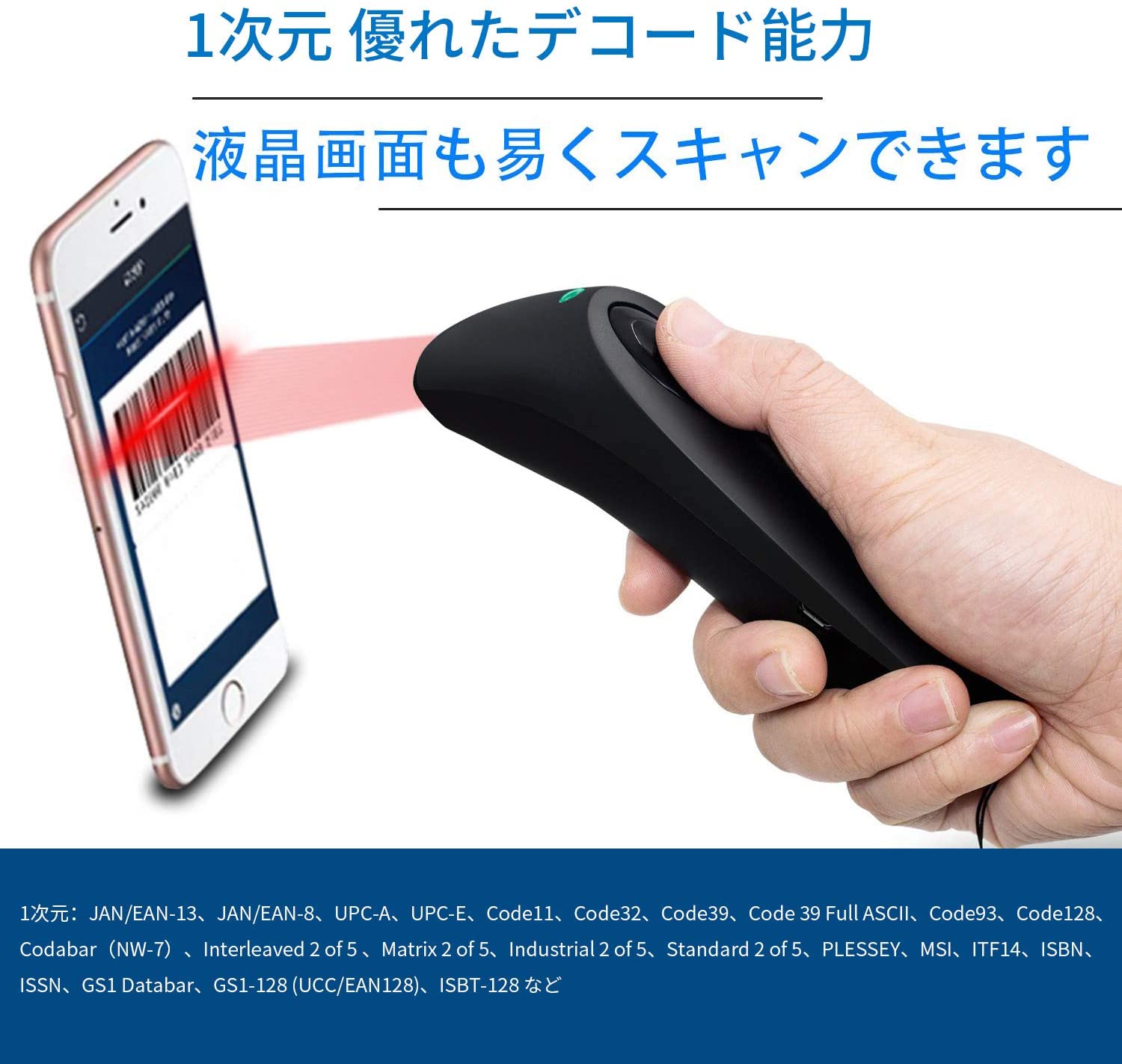 【楽天市場】Symcode R40CB バーコードリーダ 手持 一次元 CCD 液晶読取対応 Bluetooth/2.4GHz無線/USB接続 パソコン/IOS/Androidに対応 店舗 ...