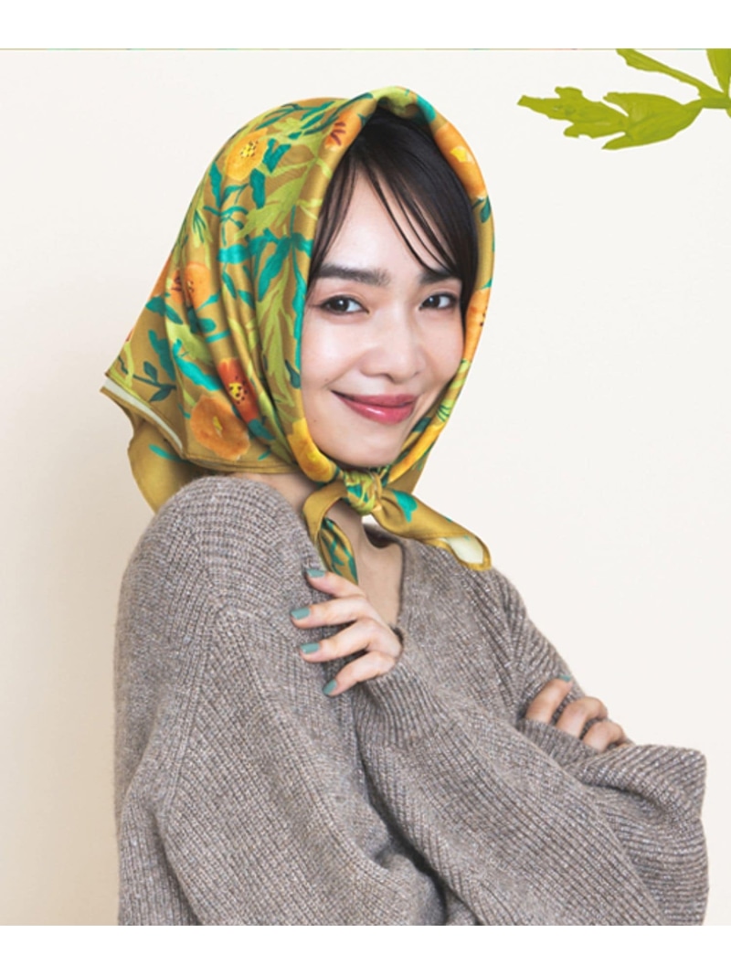【楽天市場】【SALE／50%OFF】＜タムロアヤノさんコラボ＞ボタニカルプリントスカーフ/153235 Elura エルーラ ファッション雑貨 スカーフ・バンダナ ネイビー イエロー【RBA ...